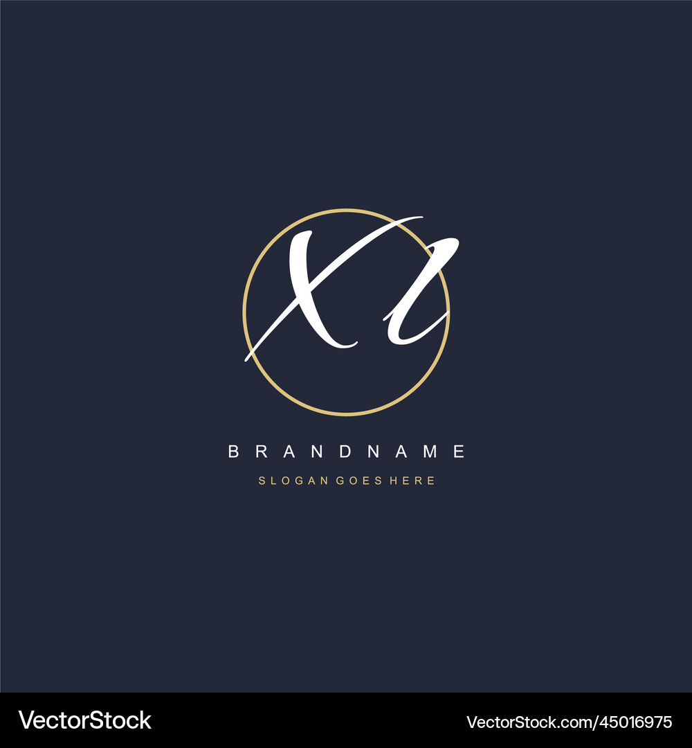 Initial letter xl logo monogram feminine style Vector Image