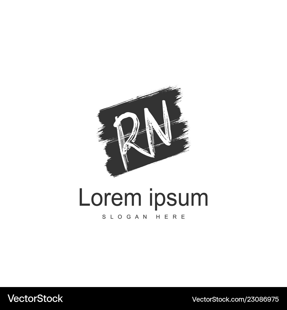 Initial rn logo template minimalist letter Vector Image