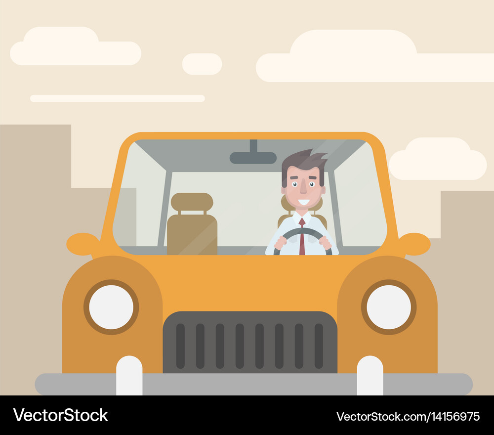 Manager went to the car to work Royalty Free Vector Image