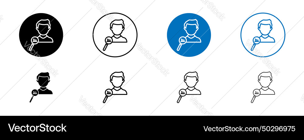 Personal assessment icon set man appraisal Vector Image