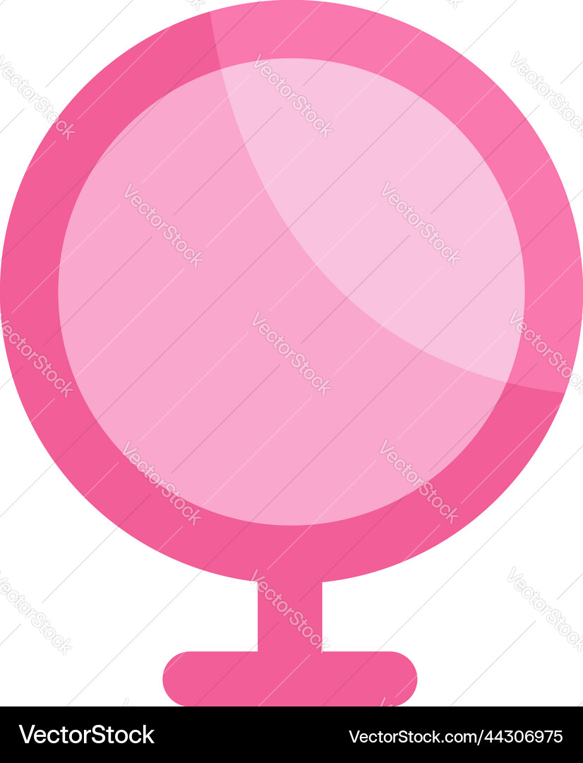 Pink cosmetic mirror on a white background Vector Image