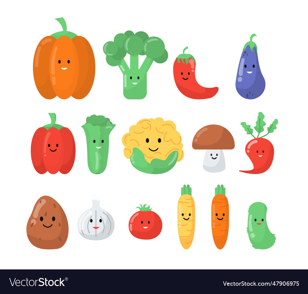 Set of different vegetables Royalty Free Vector Image