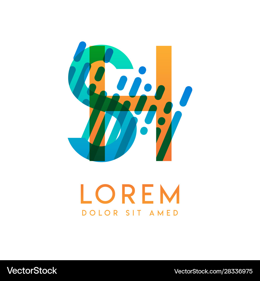 Sh logo with theme galaxy speed and style Vector Image