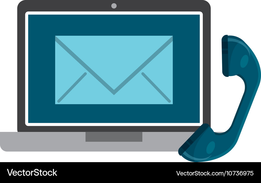Telephone speaker with call center icon Royalty Free Vector