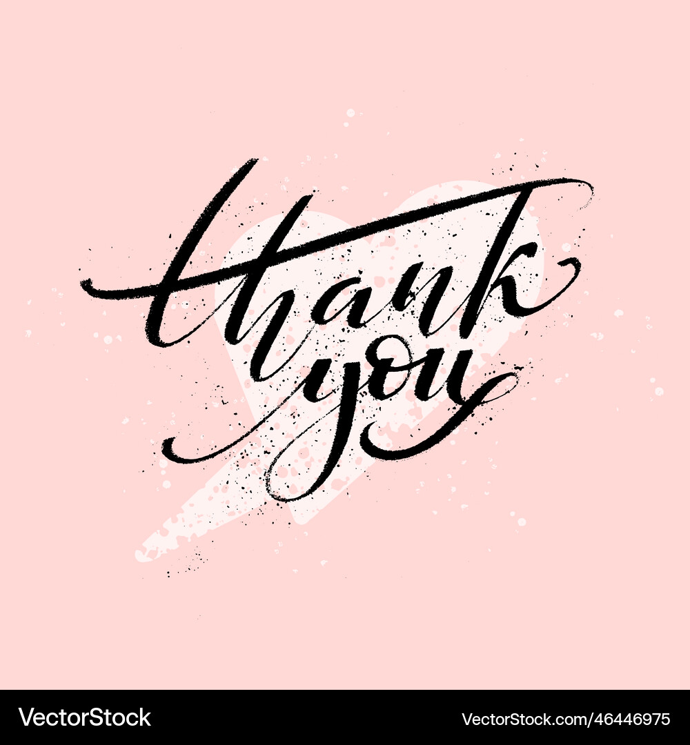 Thank you hand drawn modern calligraphy Royalty Free Vector