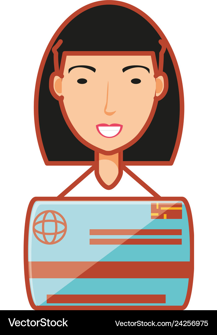Young woman with credit card Royalty Free Vector Image