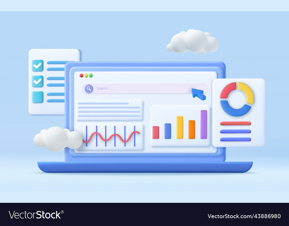 3d seo optimization Royalty Free Vector Image - VectorStock