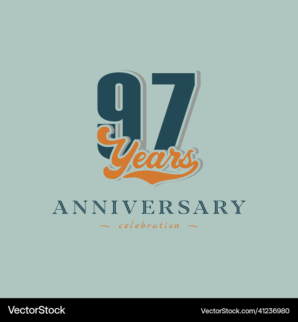 97 year anniversary celebration nostalgic Vector Image