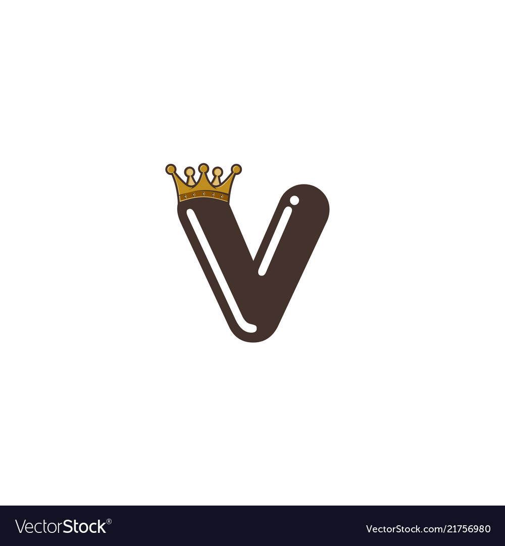 Alphabet letter with crown king queen Royalty Free Vector