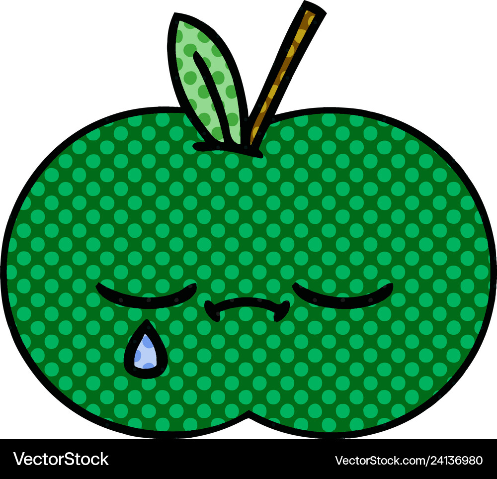 Comic book style cartoon juicy apple Royalty Free Vector