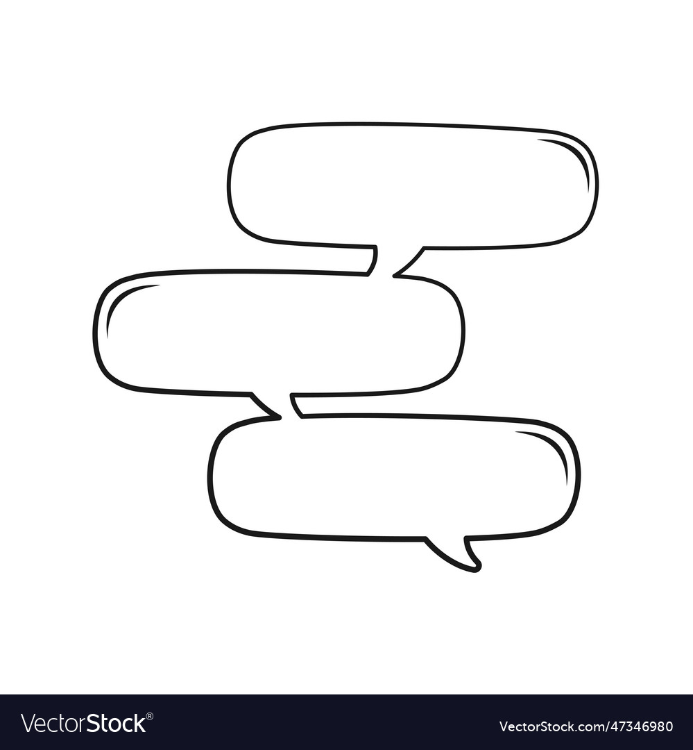 Comic speech bubble outline hand drawn line art Vector Image