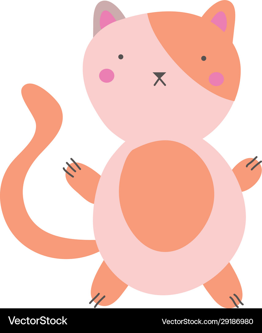 Cute little cat mascot character Royalty Free Vector Image