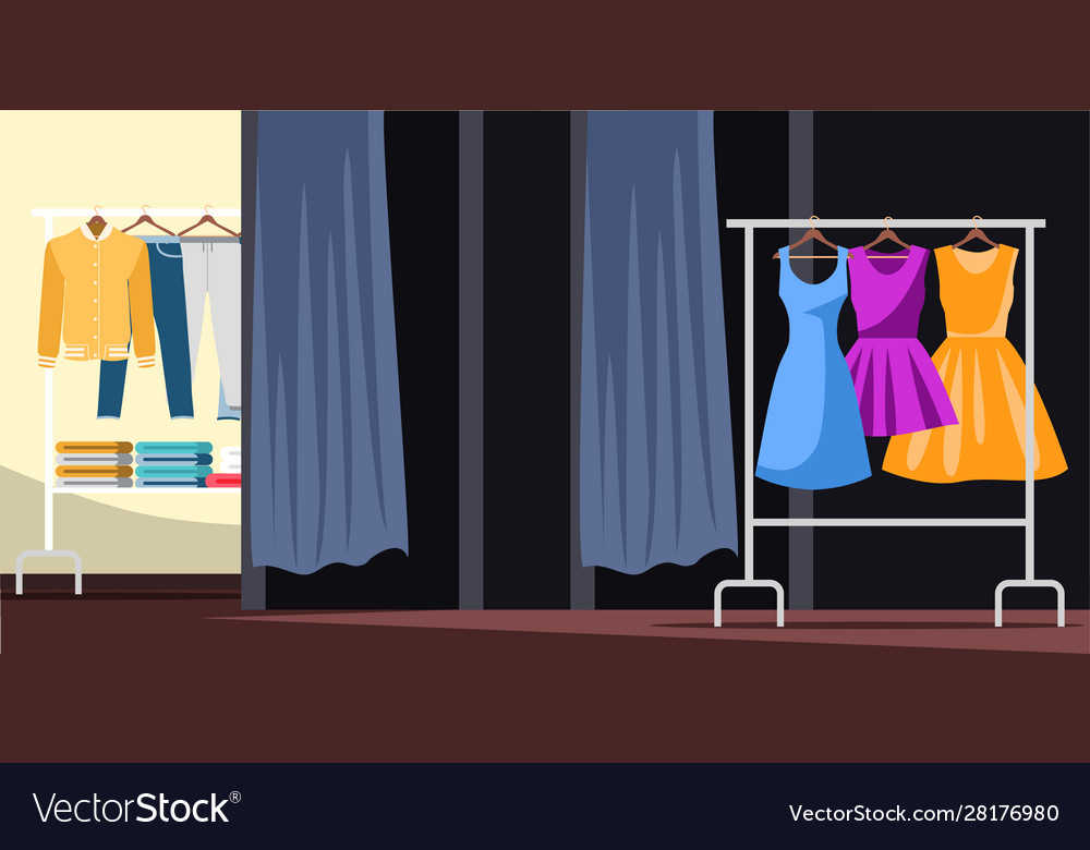 Empty apparel store flat Royalty Free Vector Image
