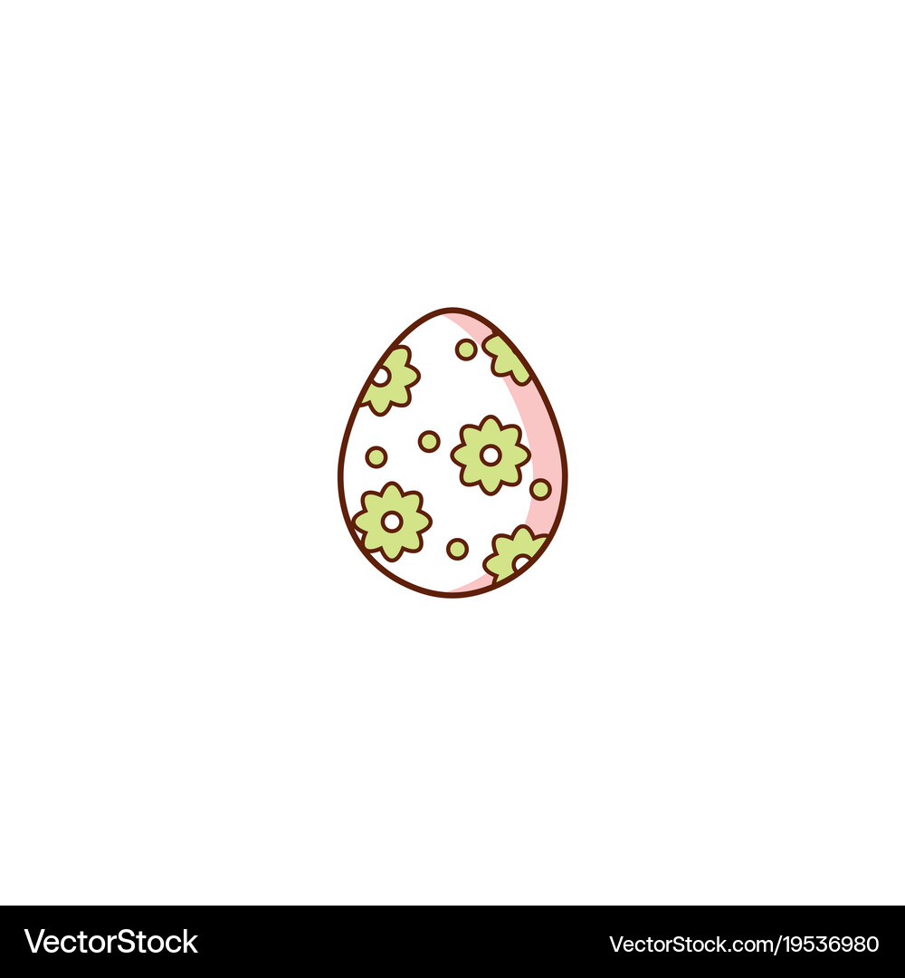 Flat easter decorated chicken egg Royalty Free Vector Image