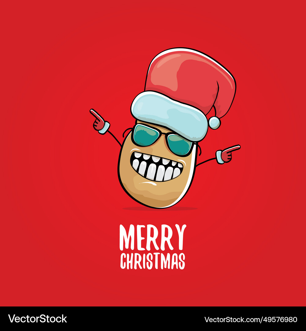 Funky comic cartoon cute smiling santa Royalty Free Vector