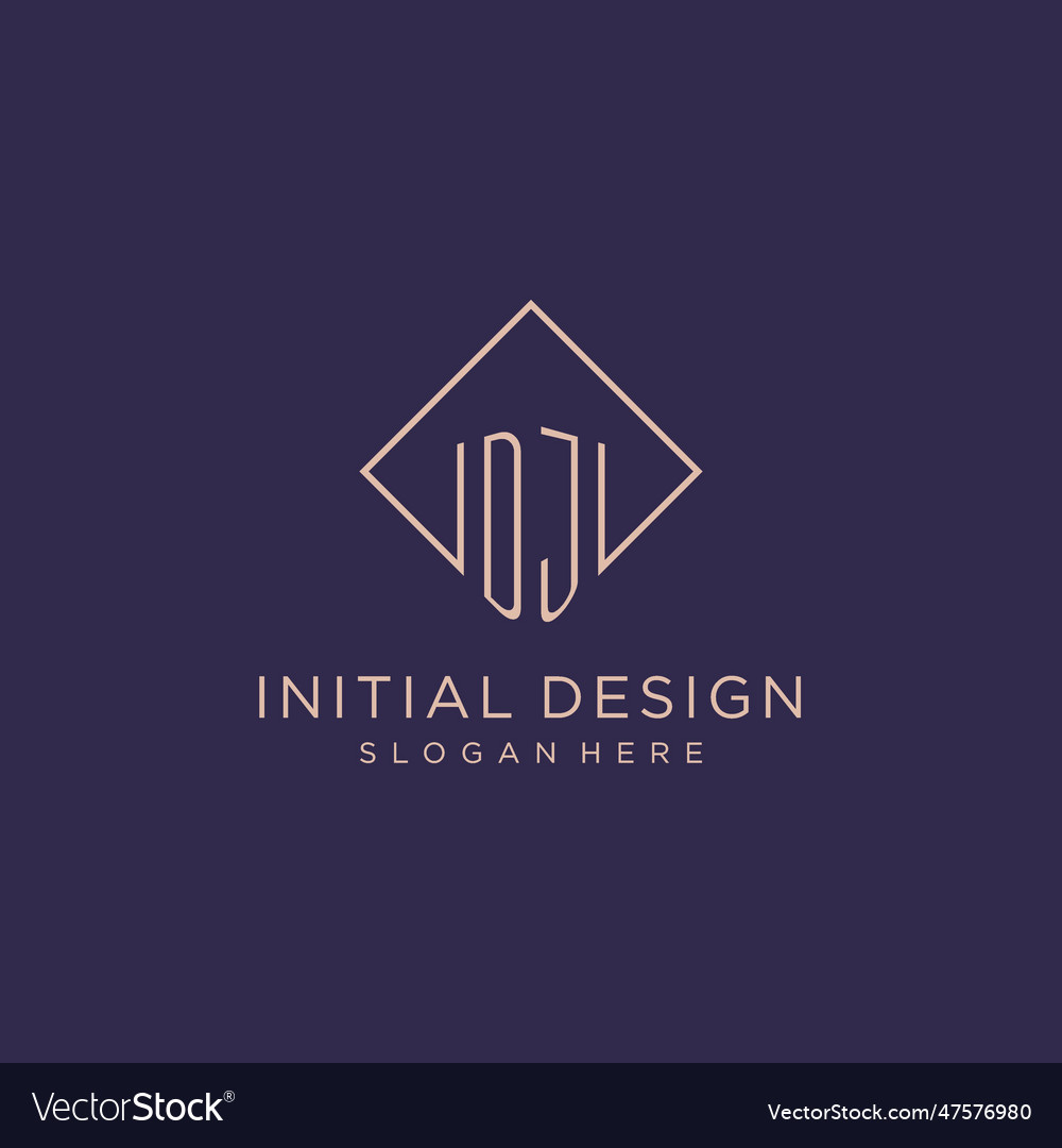 Initials dj logo monogram with rectangle style Vector Image