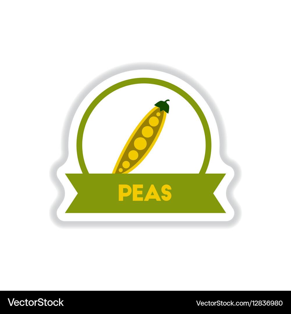 Label icon on design sticker collection peas Vector Image