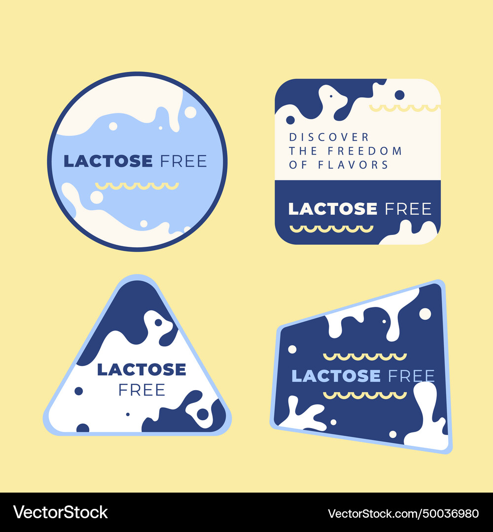Lactose free labels isolated on white background Vector Image