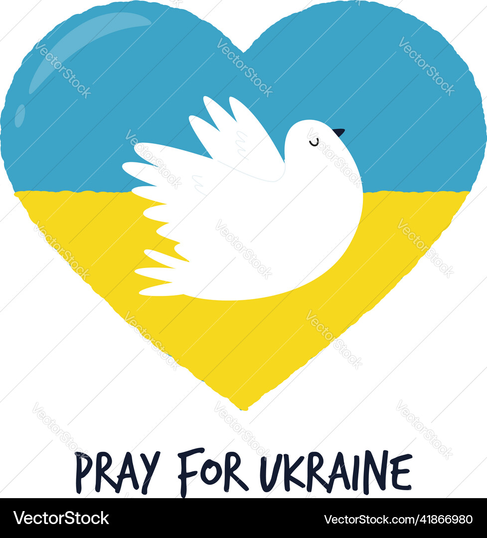 Pray for ukraine dove Royalty Free Vector Image
