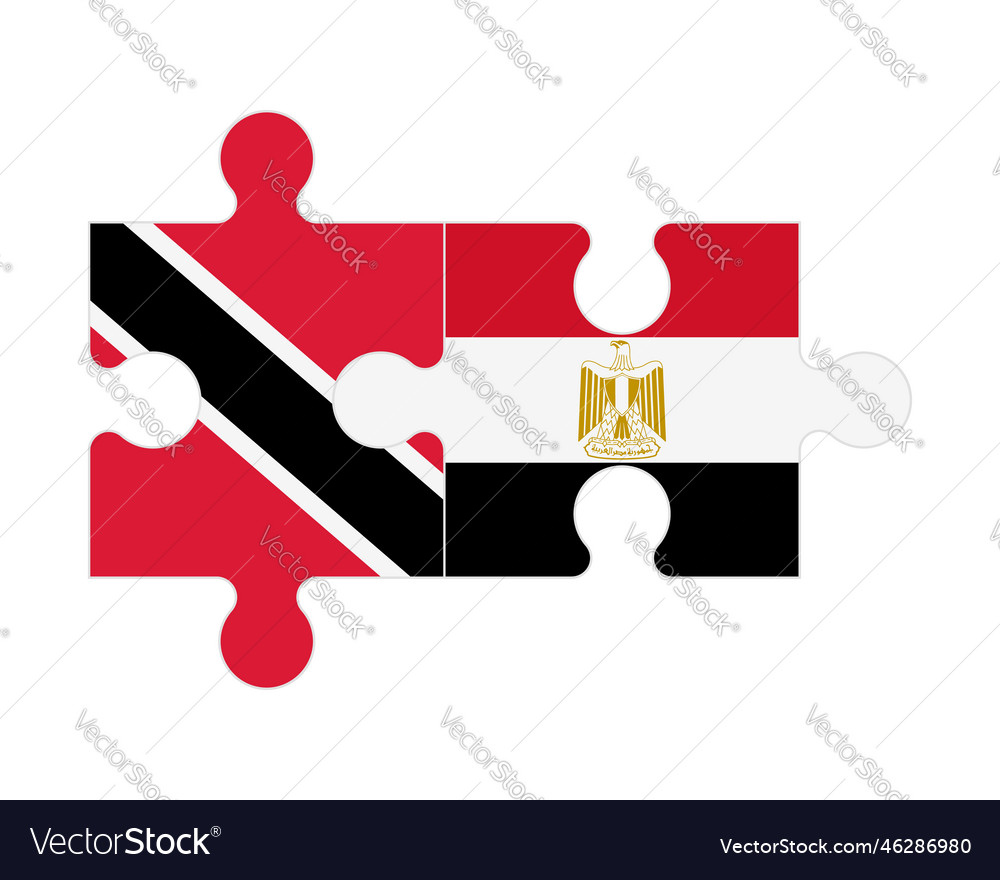Puzzle of flags trinidad and tobago egypt Vector Image