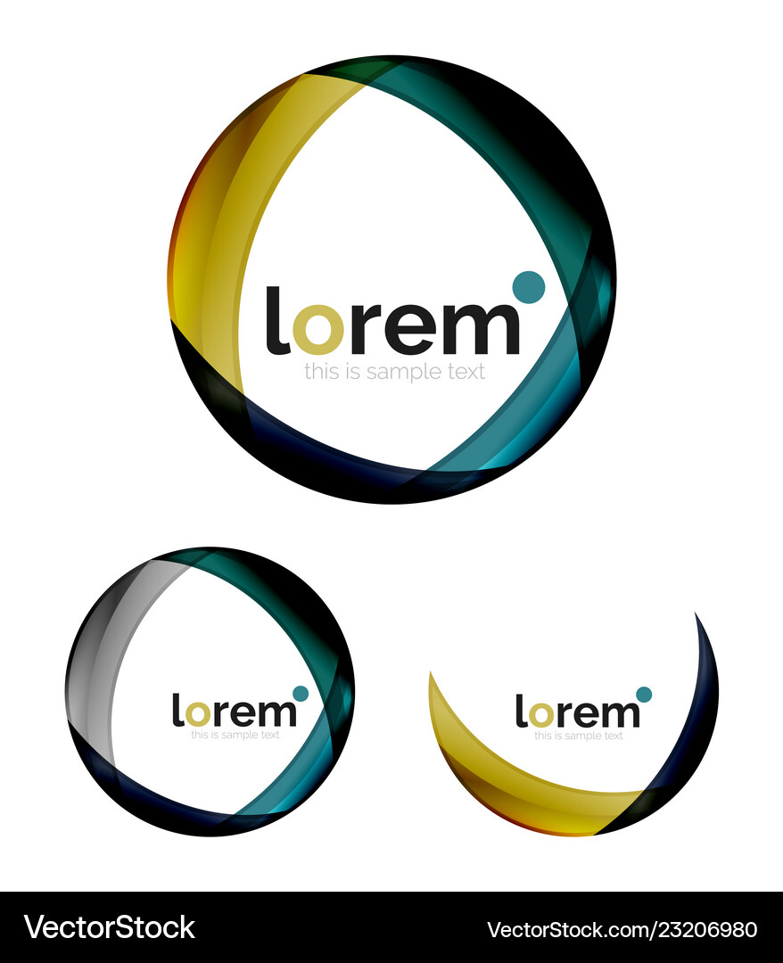 Set of geometric shape convergence logo design Vector Image