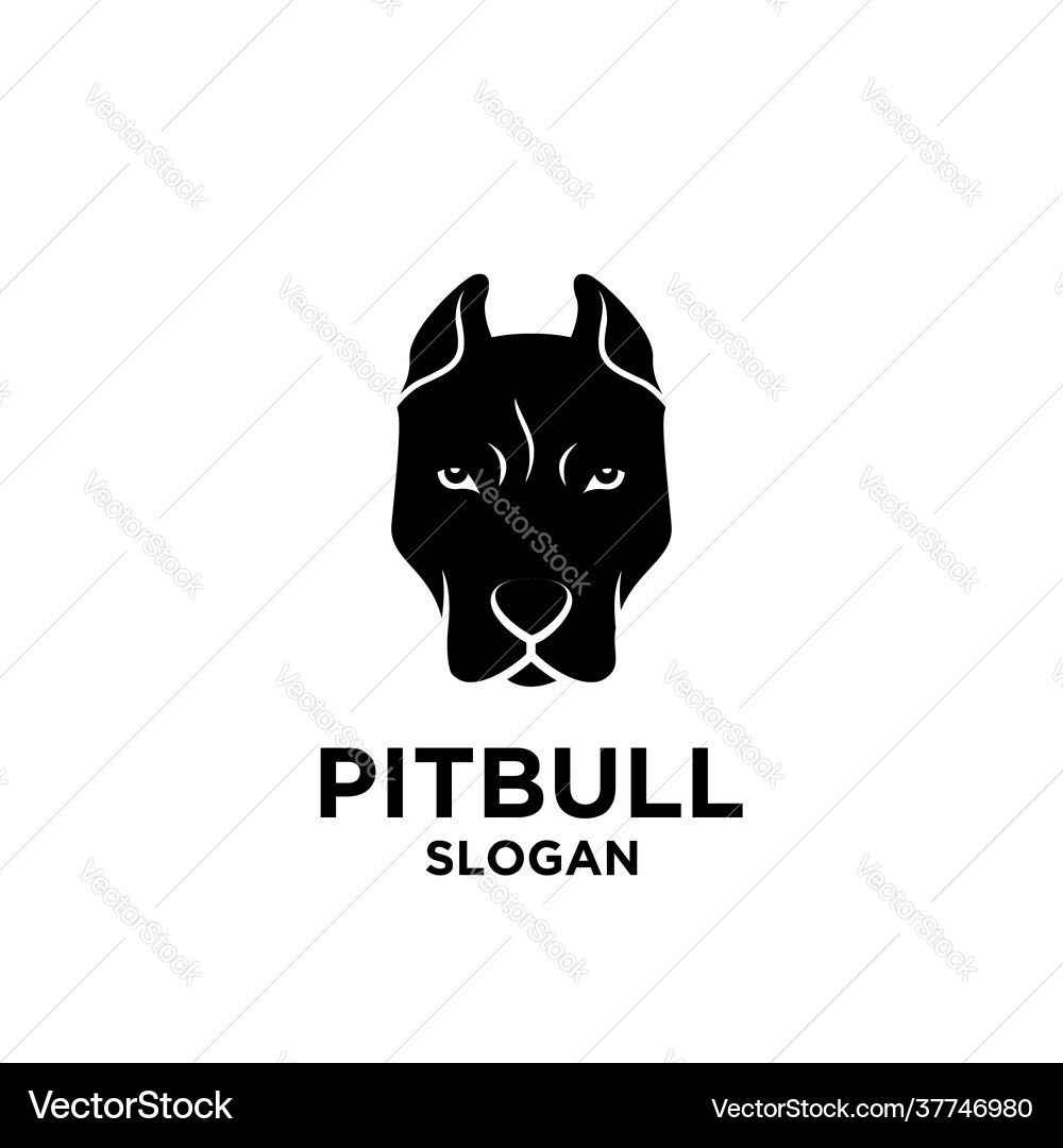 Simple pit bull dog head logo icon design Vector Image