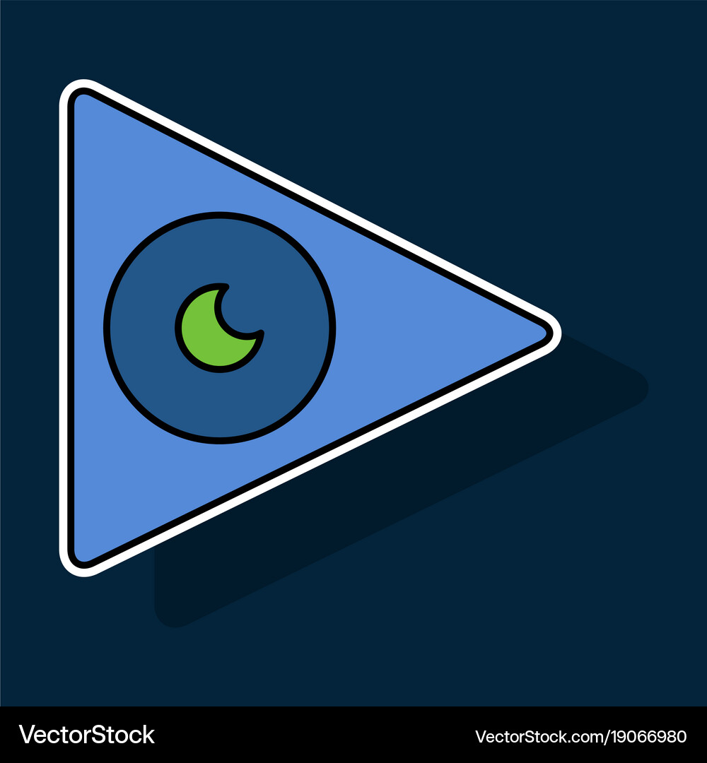 Sticker play sign flat style icon on background Vector Image