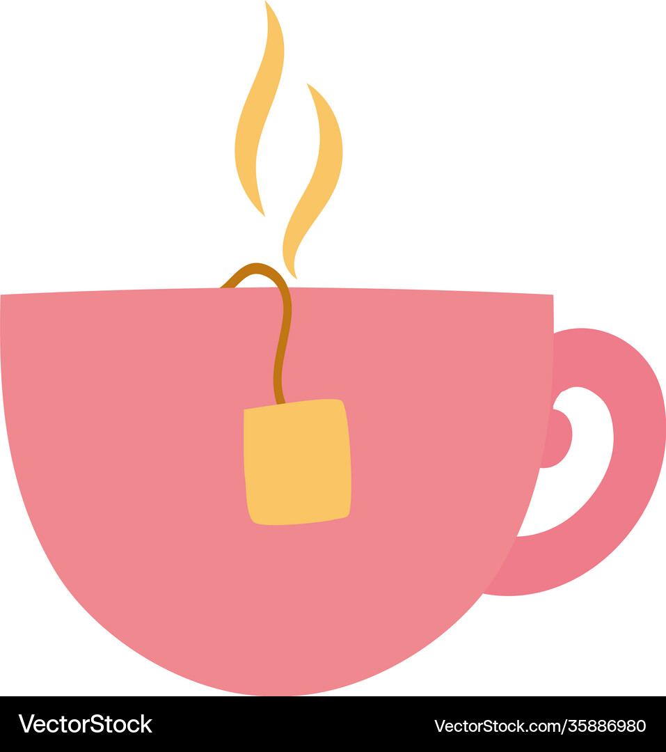 Tea mug hand drawn icon colorful design Royalty Free Vector