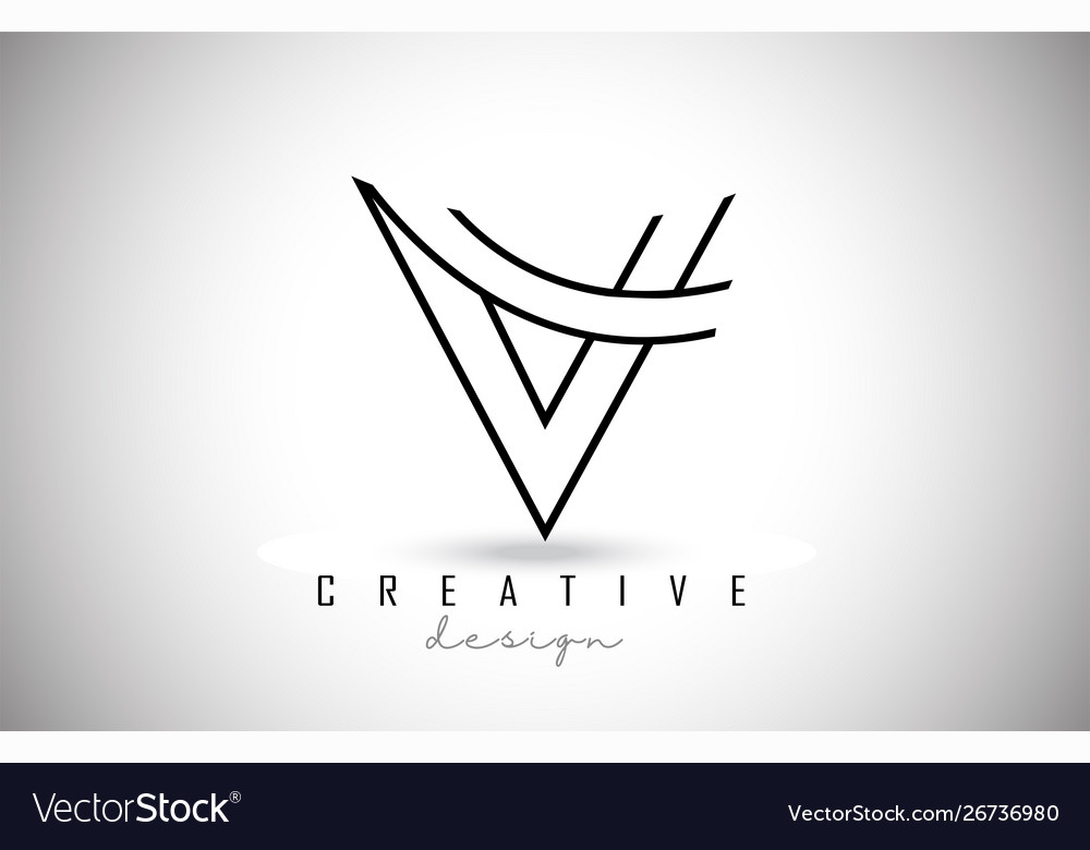 V letter logo monogram design creative letter Vector Image