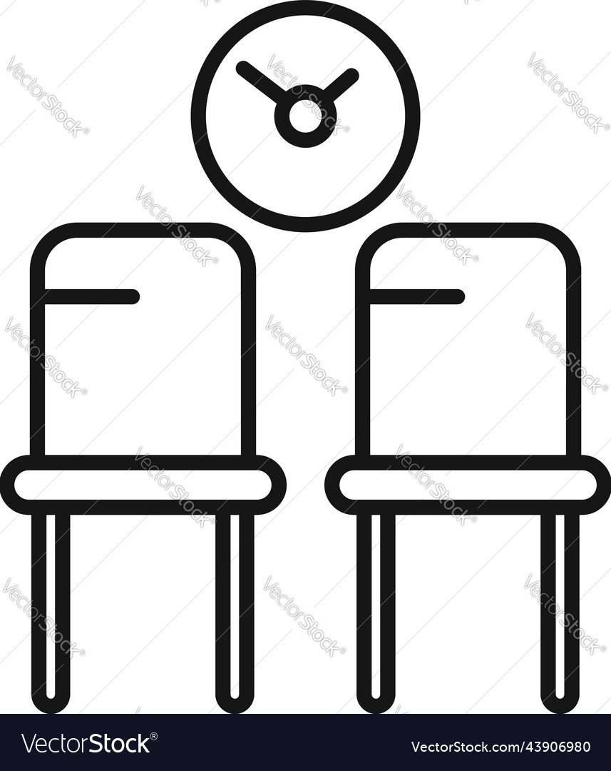 Wait chairs icon outline waiting area Royalty Free Vector