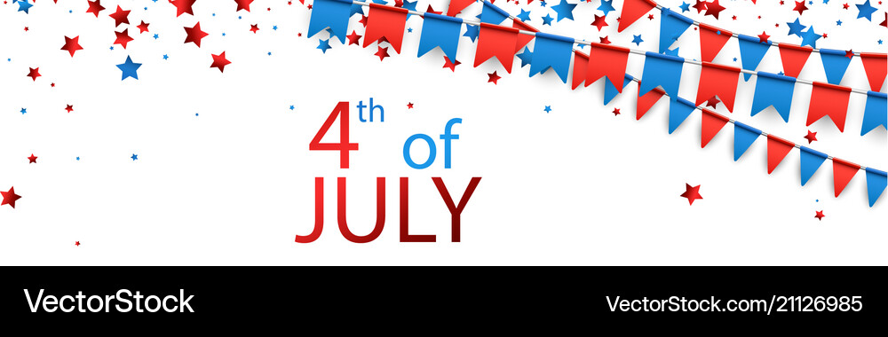 4th july banner with flags Royalty Free Vector Image