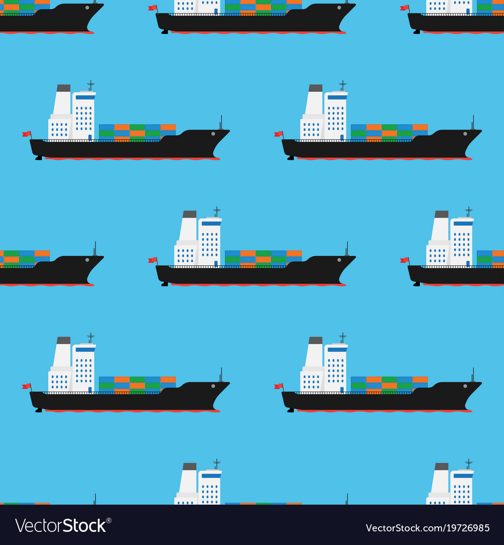Cargo ship pattern seamless Royalty Free Vector Image