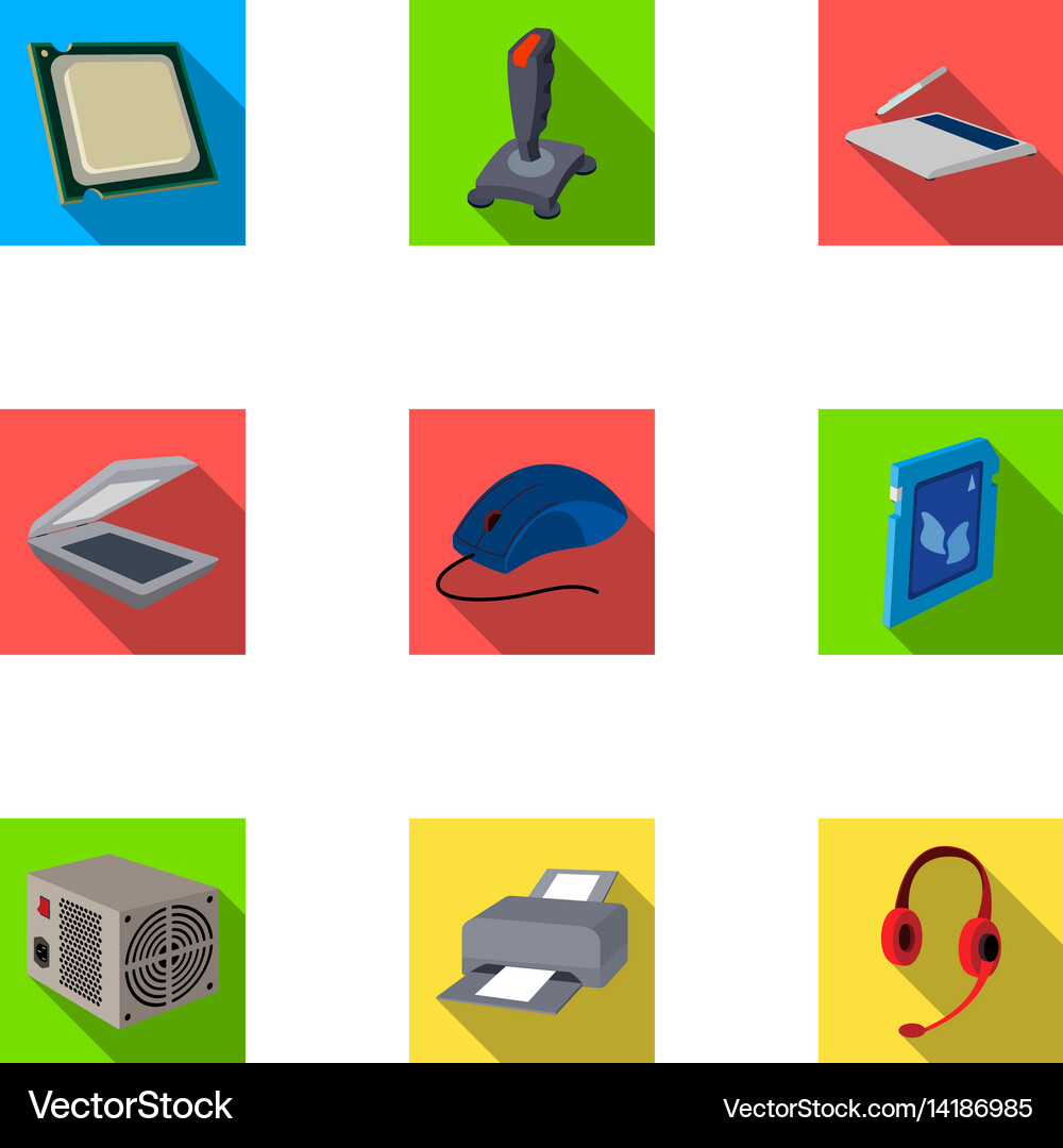 Computer accessories headphones parts Royalty Free Vector