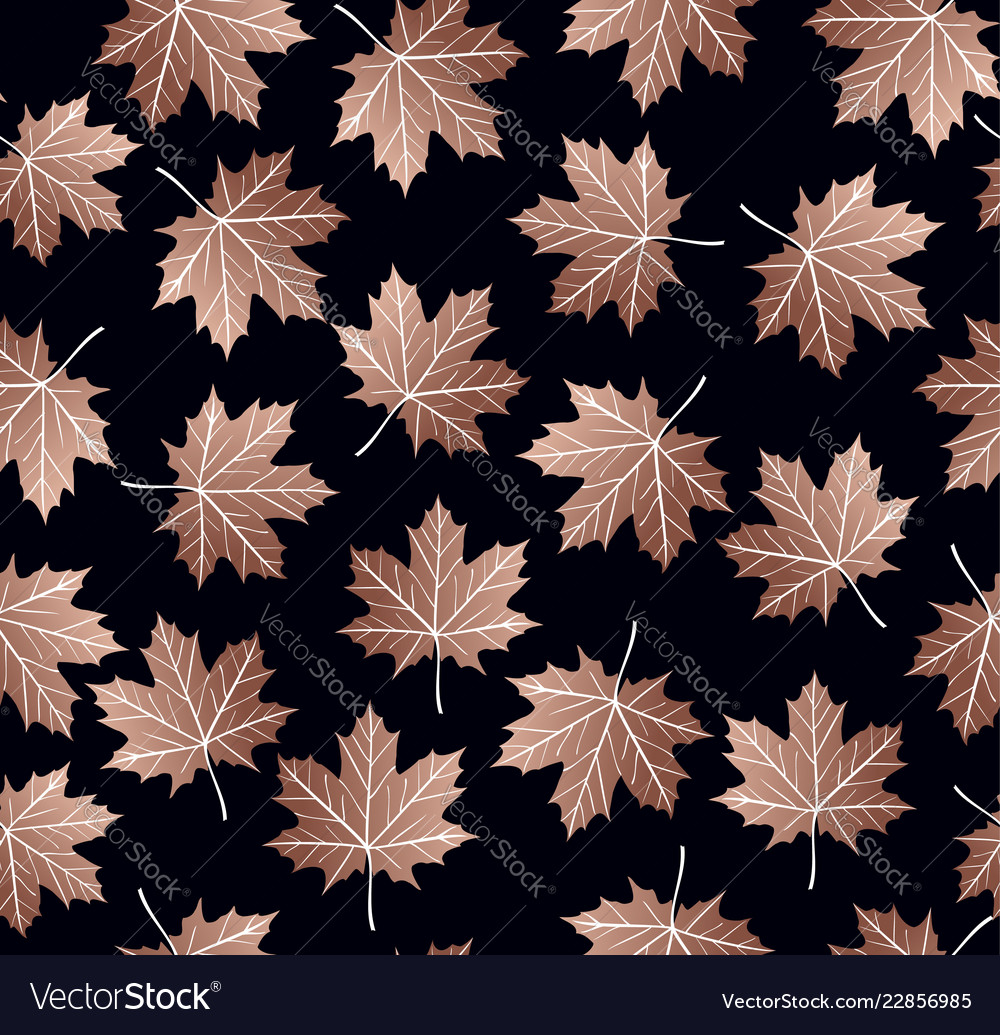 Copper maple leaf seamless pattern background Vector Image