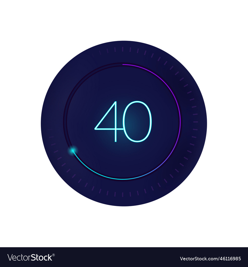 Countdown 40 Seconds Composition Royalty Free Vector Image