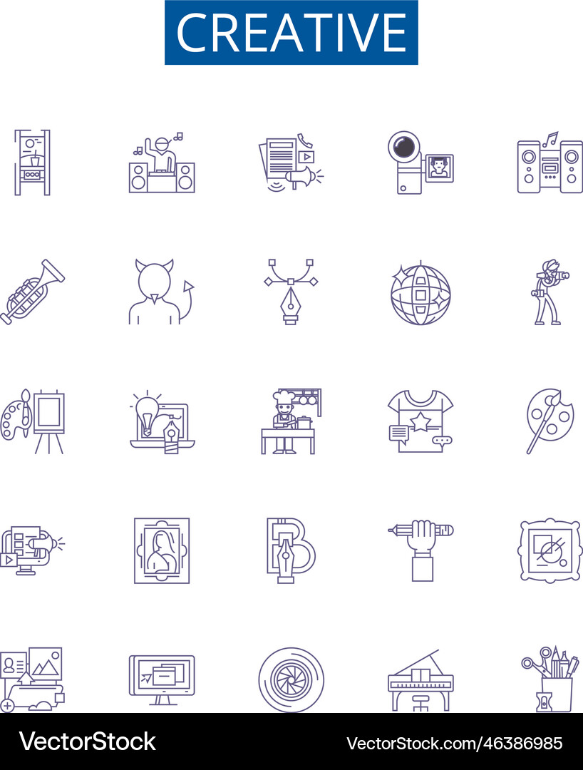 Creative line icons signs set design collection Vector Image