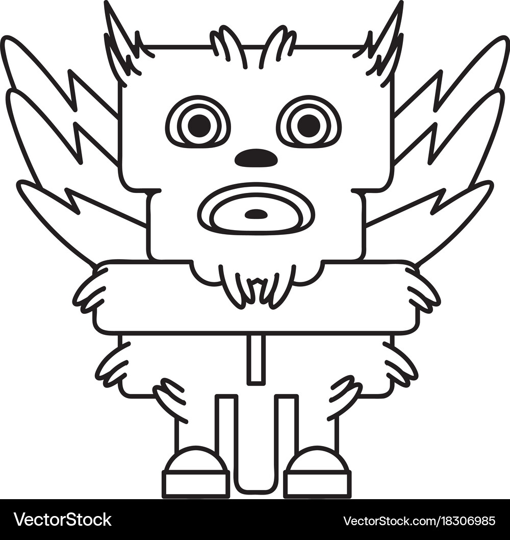 Design character monster bird Royalty Free Vector Image