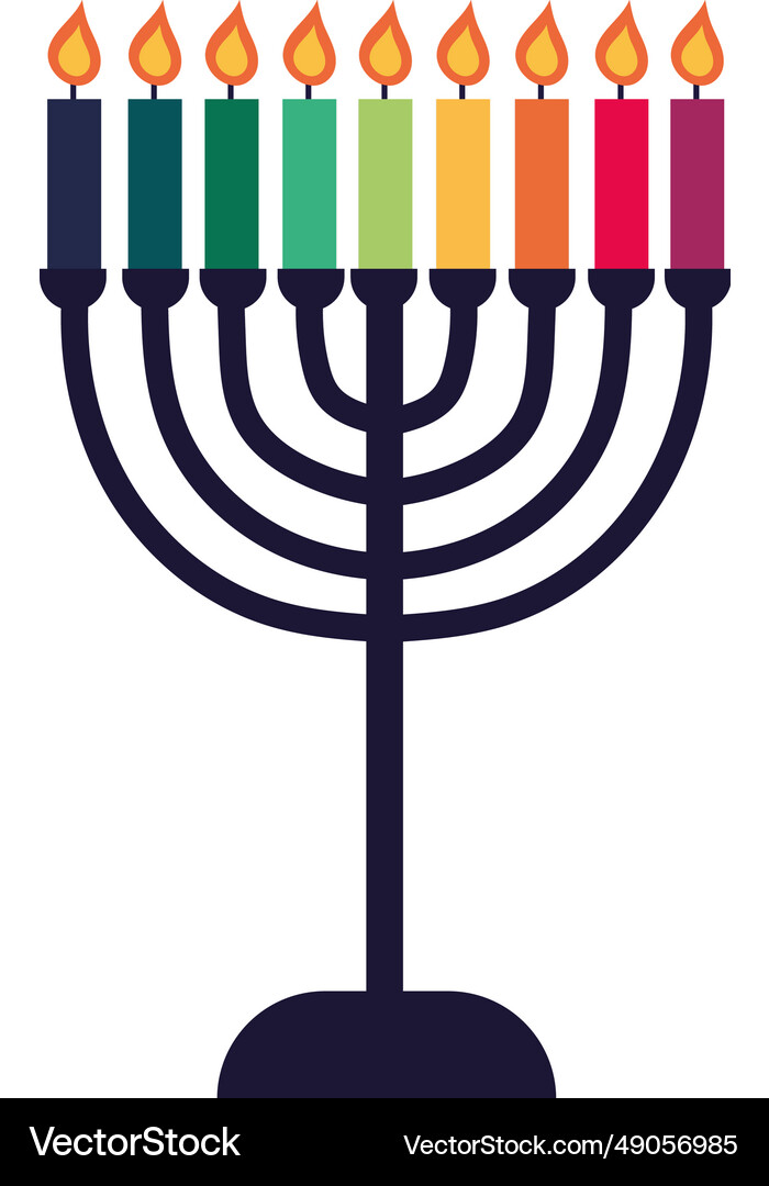 Golden menorah hanukkah Royalty Free Vector Image