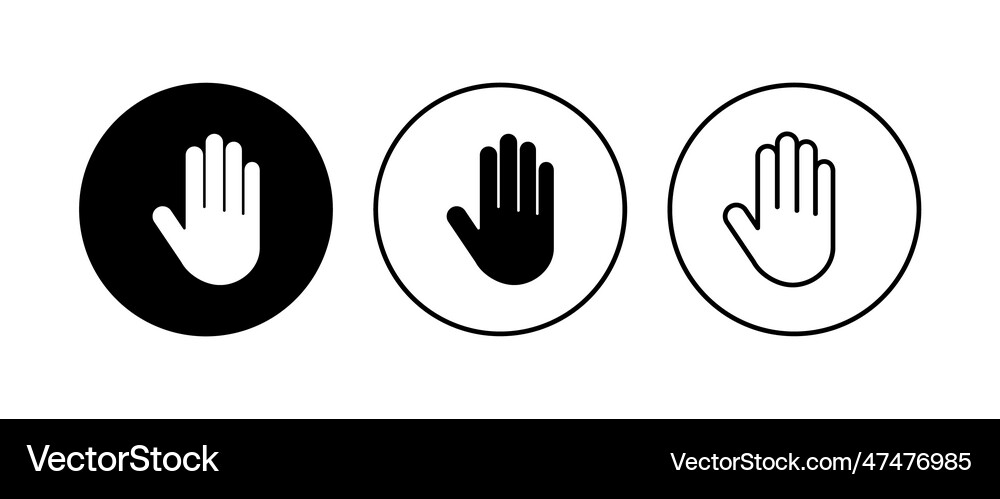 Hand icon set hand icon palmclick Royalty Free Vector Image