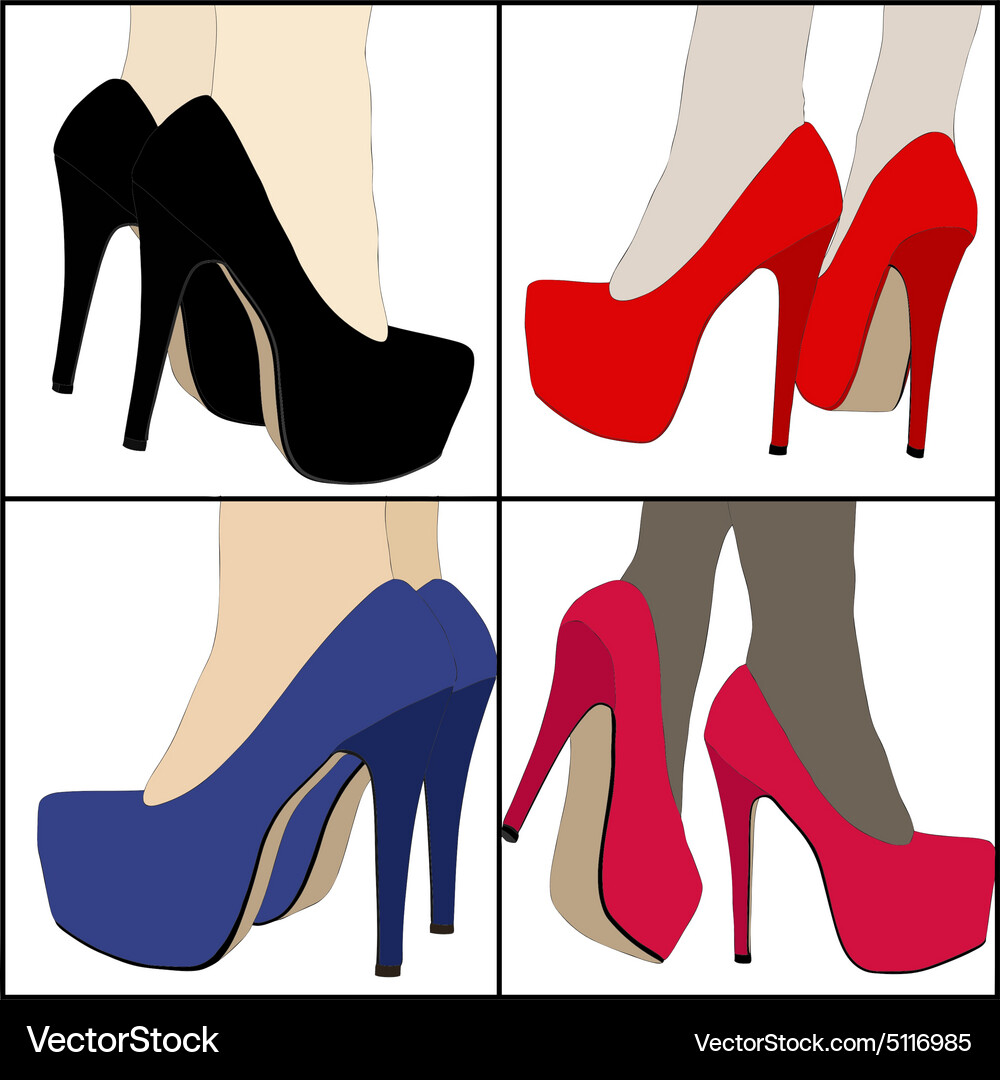 Legs and womens shoes Royalty Free Vector Image