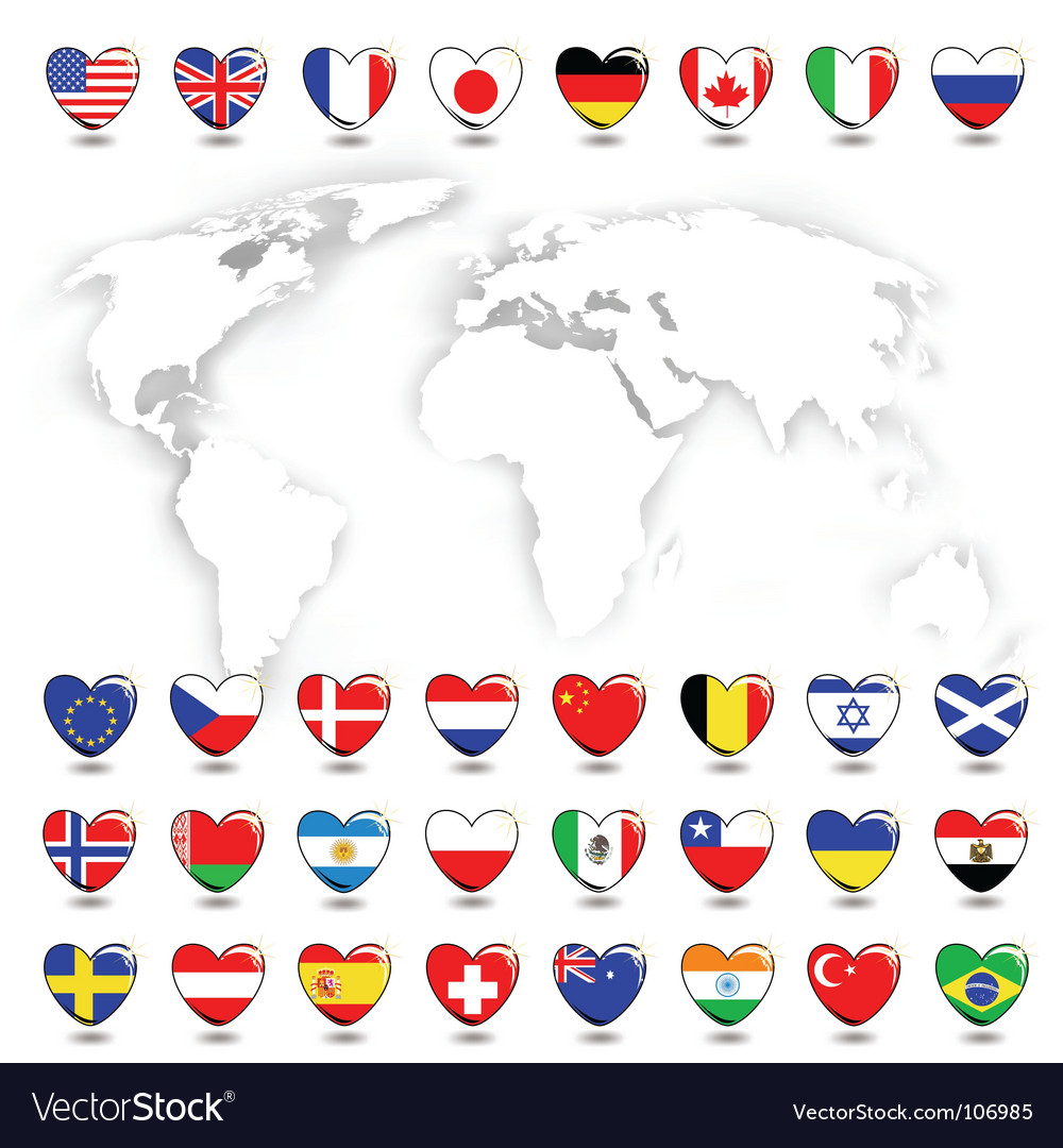 Map ans flags Royalty Free Vector Image - VectorStock