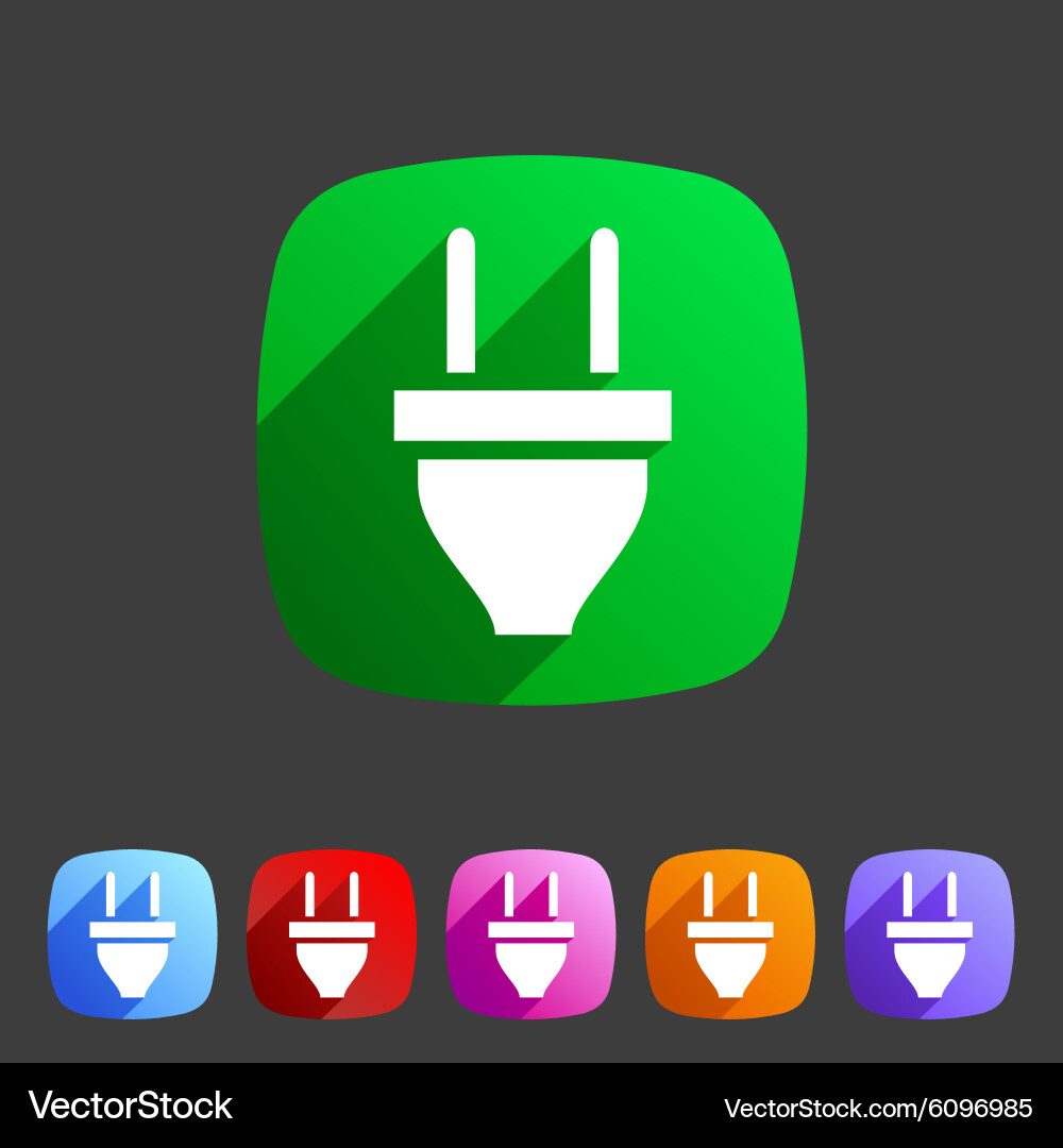 Plug power energy icon flat web sign symbol logo Vector Image
