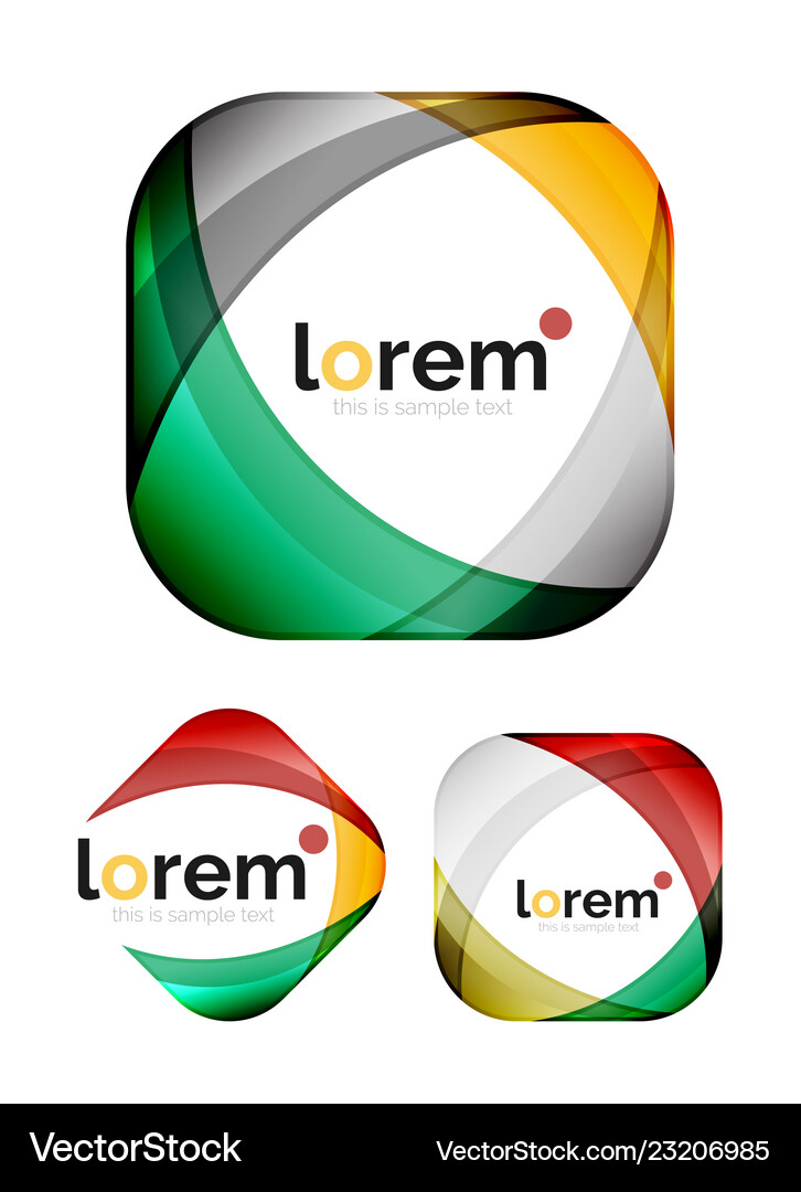 Set of geometric shape convergence logo design Vector Image