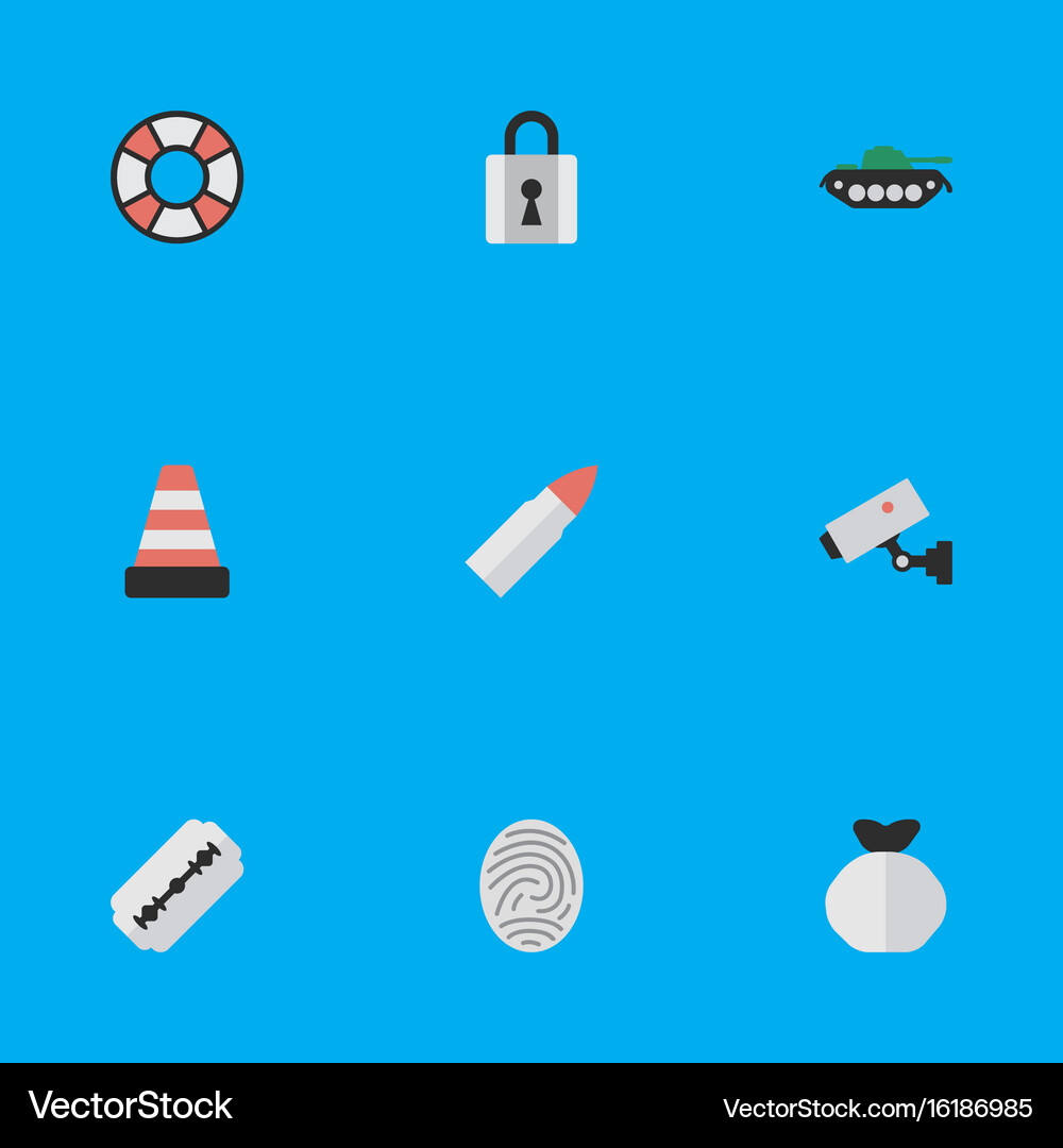 Set of simple offense icons Royalty Free Vector Image