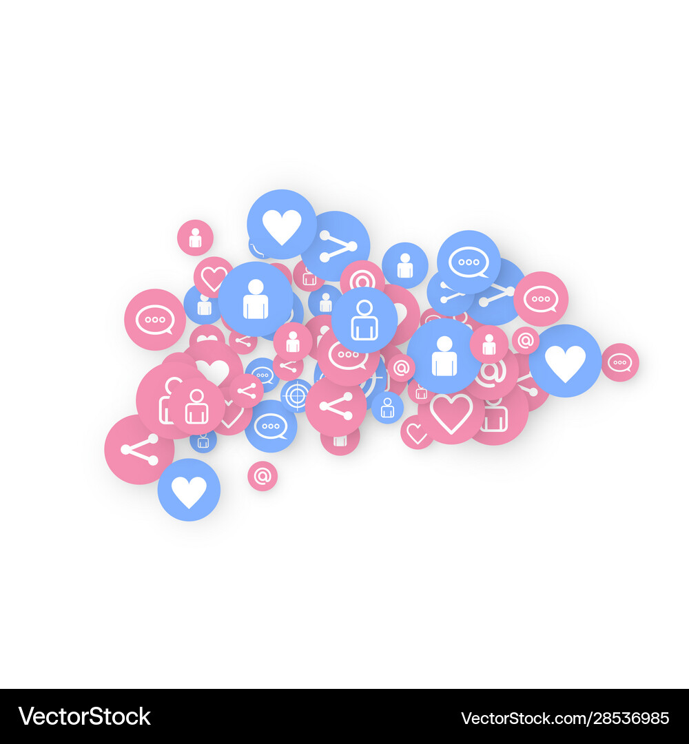 Social media marketing communication Royalty Free Vector