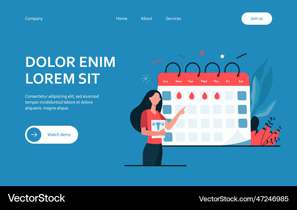 Woman checking menstruation calendar Royalty Free Vector