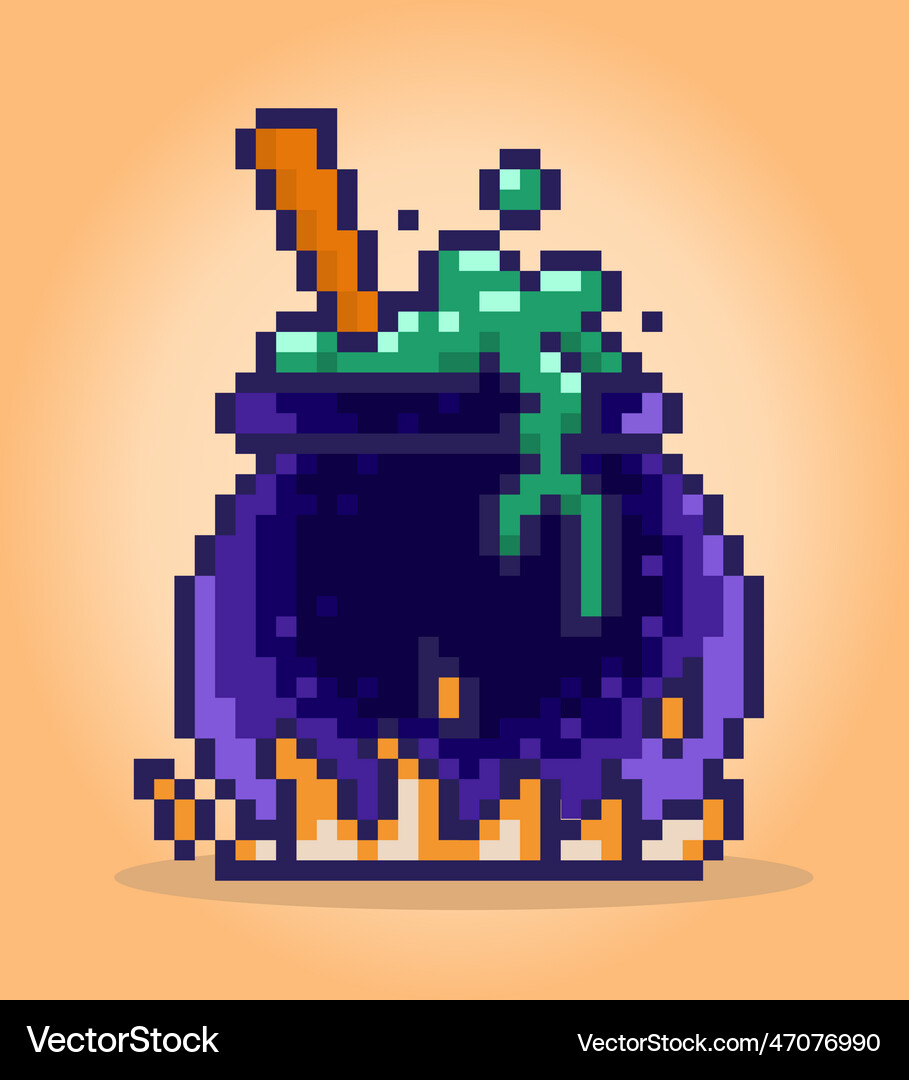 8 bit pixel of witch potion medicine Royalty Free Vector