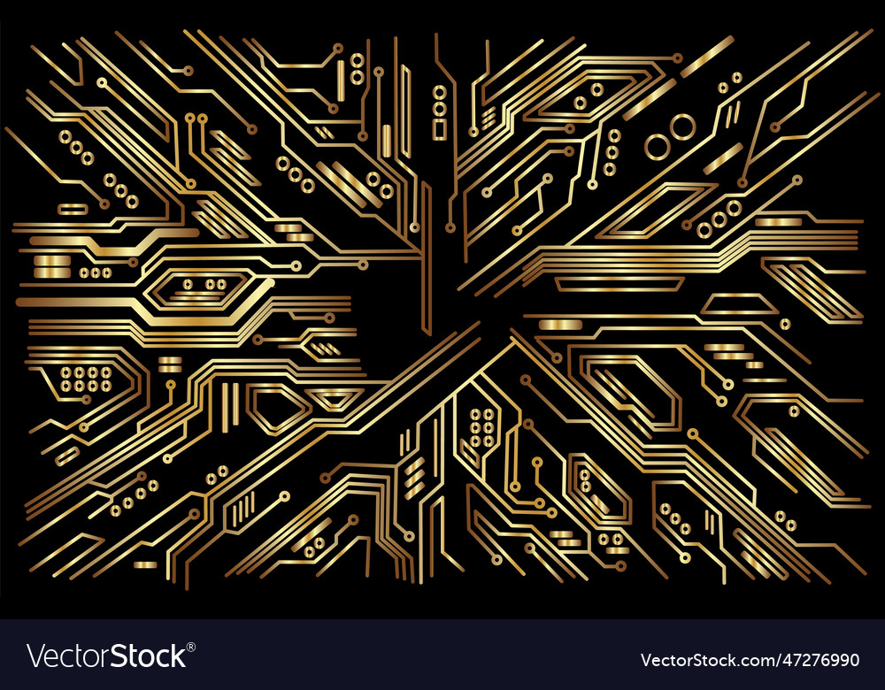 Background Of Modern Interconnected Circuit Board Vector Image
