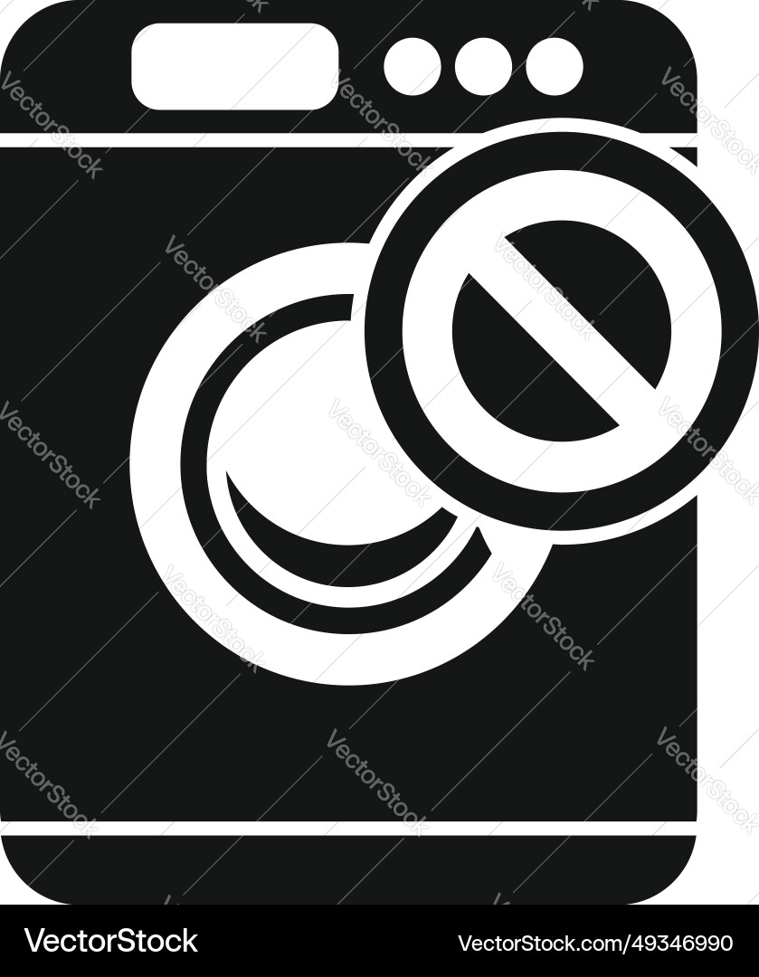 Broken washing machine icon simple pipe Royalty Free Vector