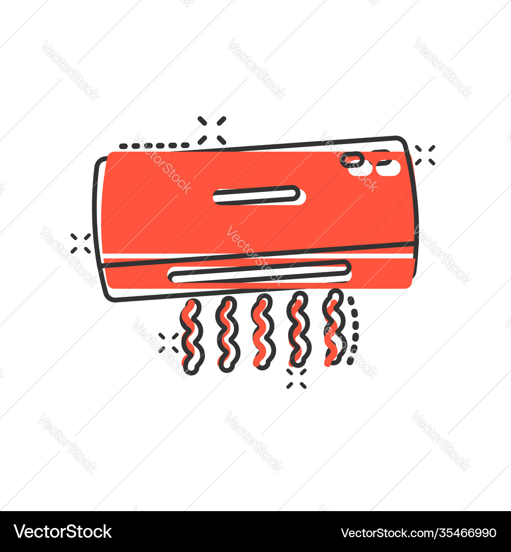 Conditioner icon in comic style cooler cartoon Vector Image
